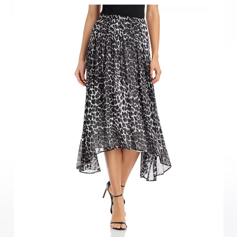 Boss Chiffon Animal Print Midi Skirt,Lined,Sz 8,New,B… - Gem